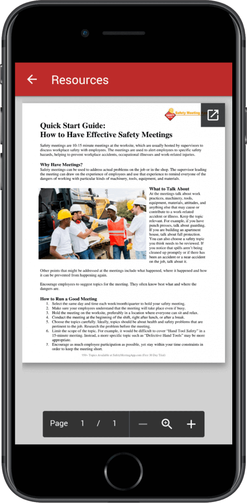Safety Meeting App Features - Incident Reports - Safety Checklists